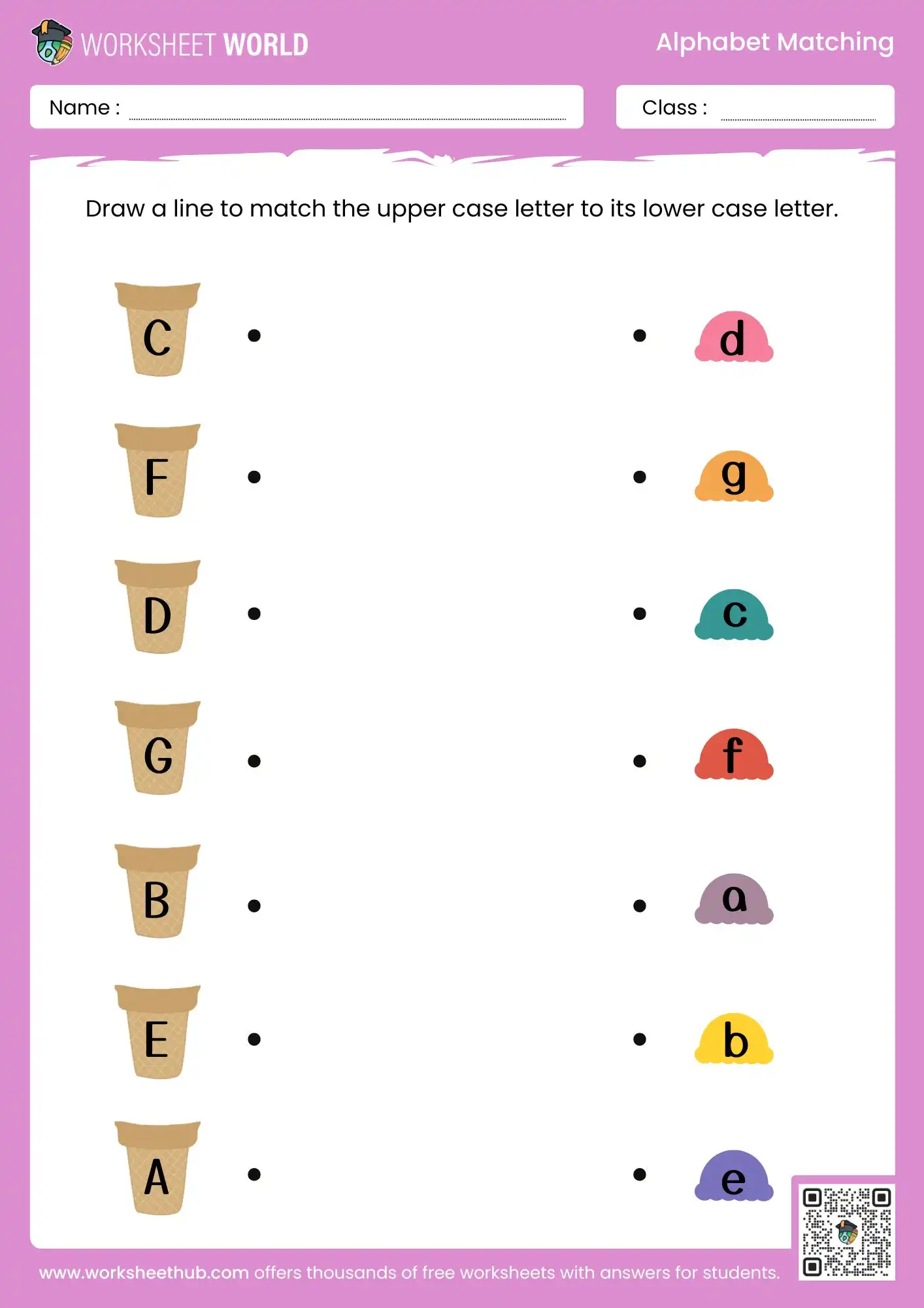 Alphabet Matching Worksheets For Pre K - Worksheet World