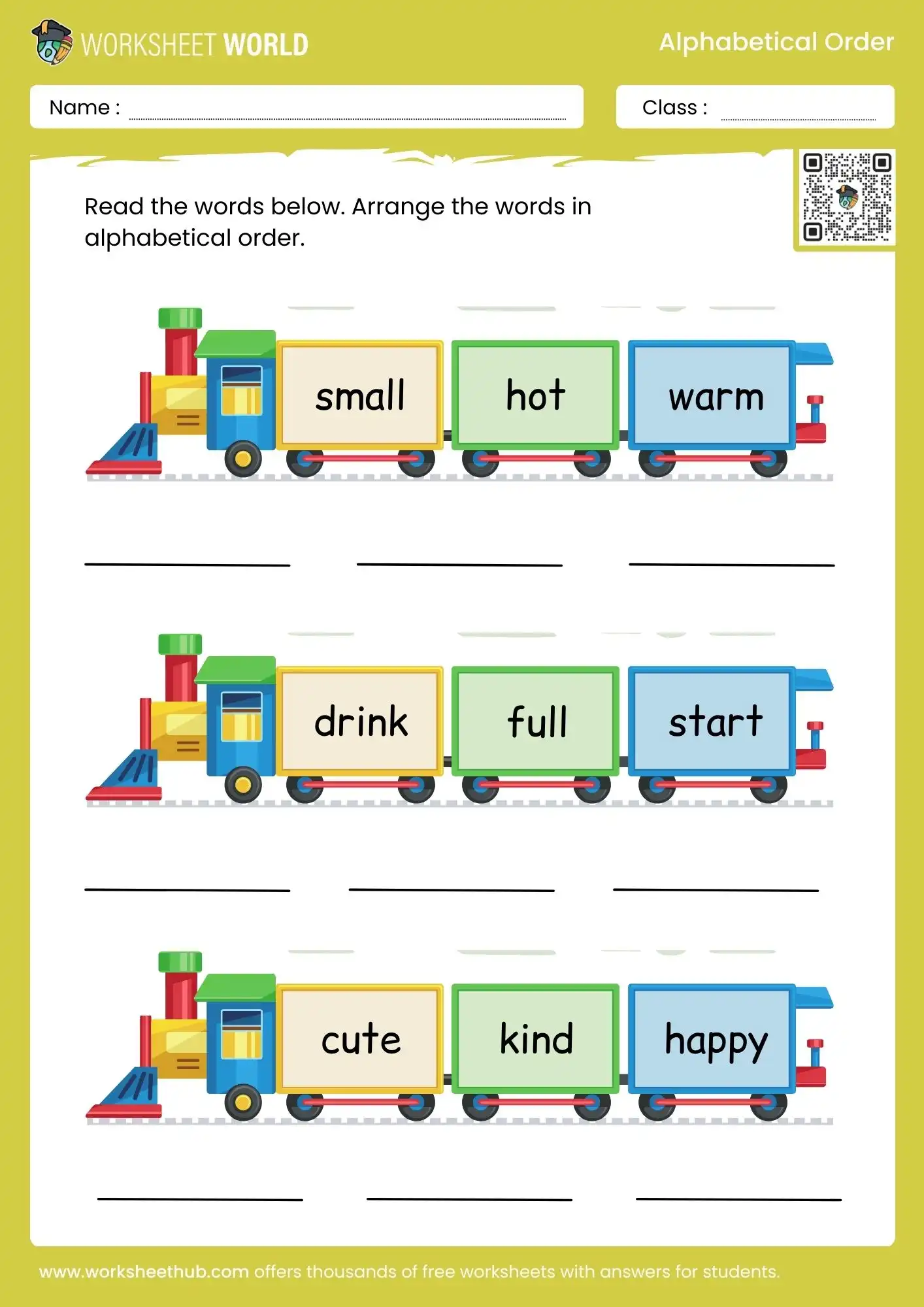 Alphabetical Order Worksheets - Worksheet World