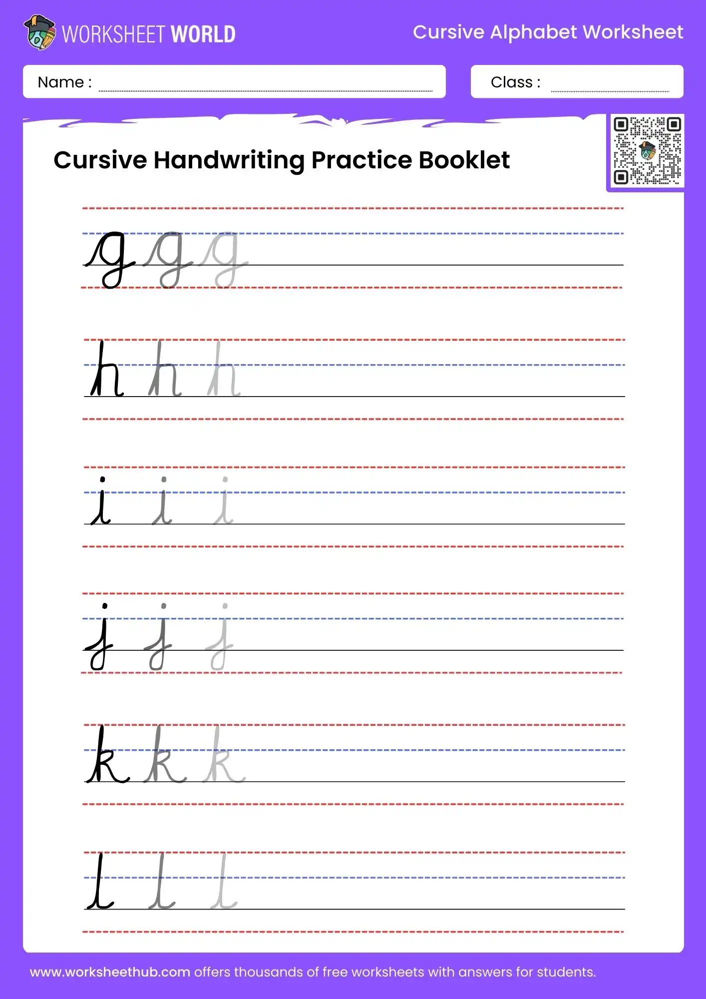 Cursive Writing A To Z Worksheets - Worksheet World