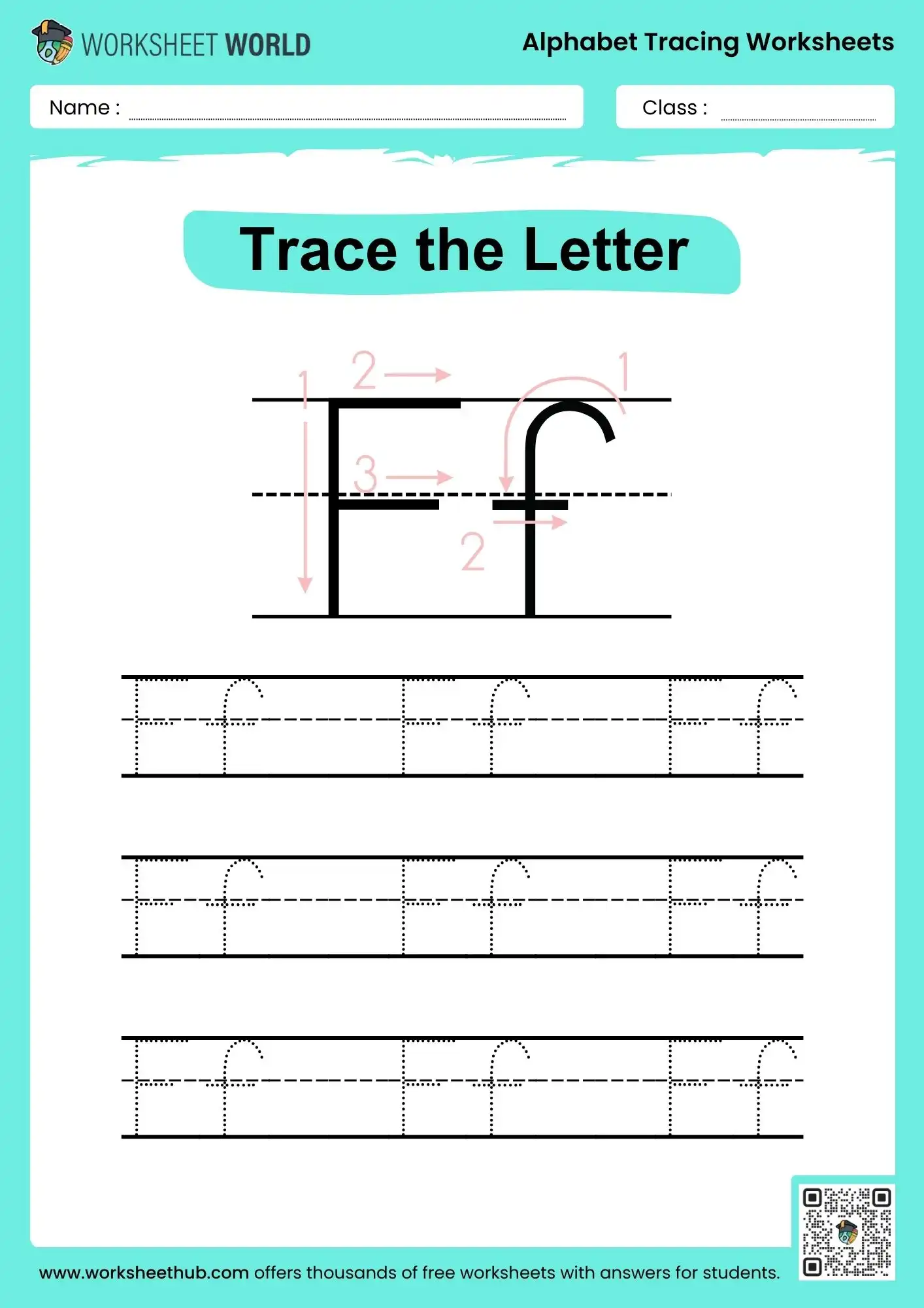 F Alphabet Letter Tracing Worksheets - Worksheet World