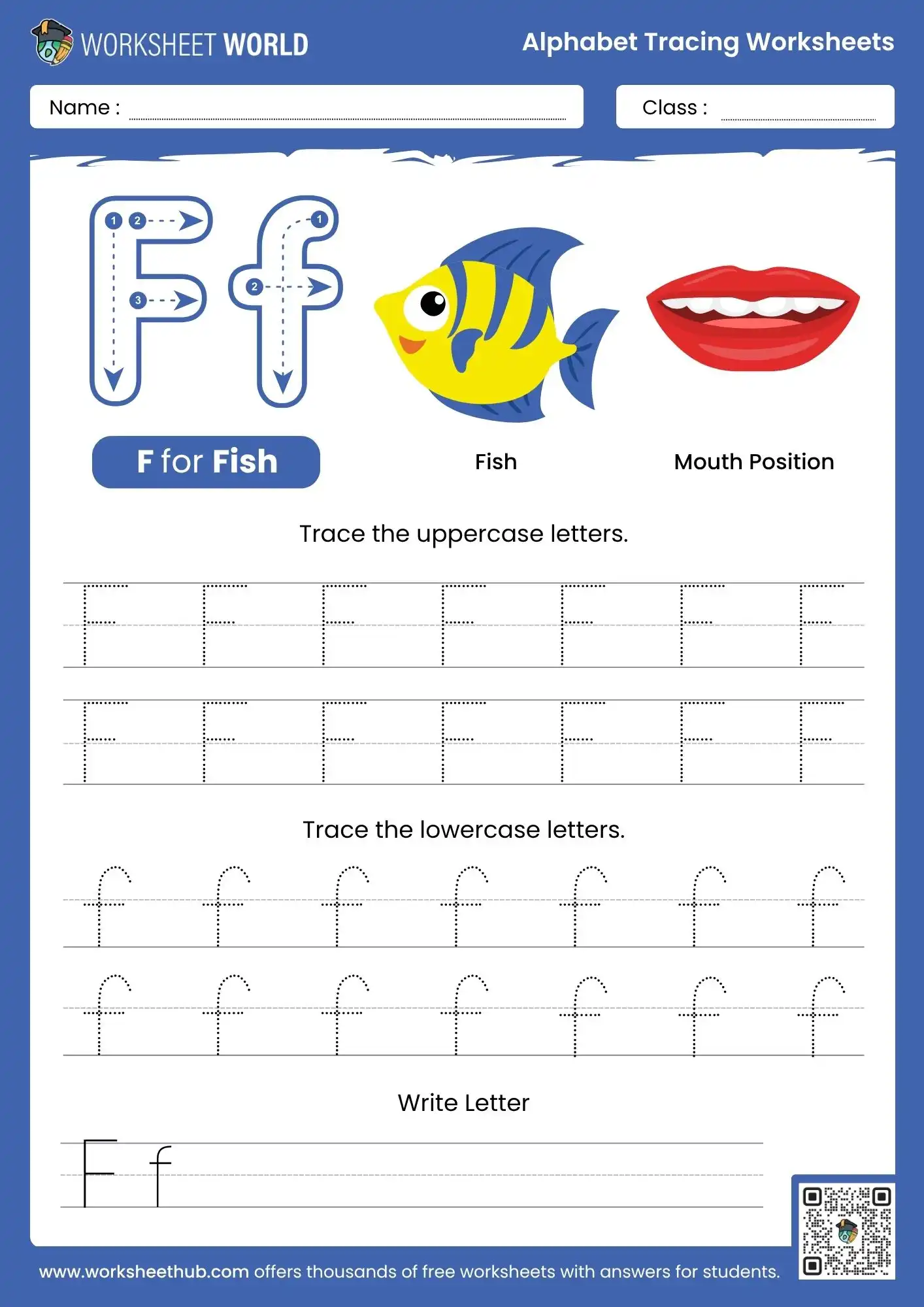 Letter F Alphabet Tracing Worksheets - Worksheet World
