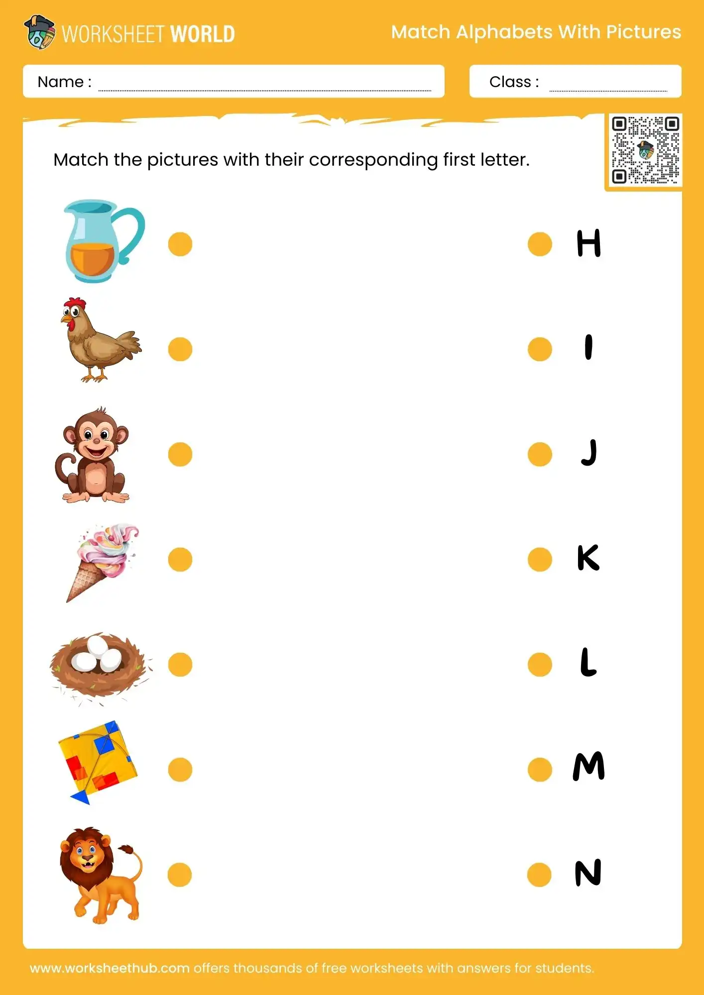 Matching Alphabets With Pictures Worksheets - Worksheet World